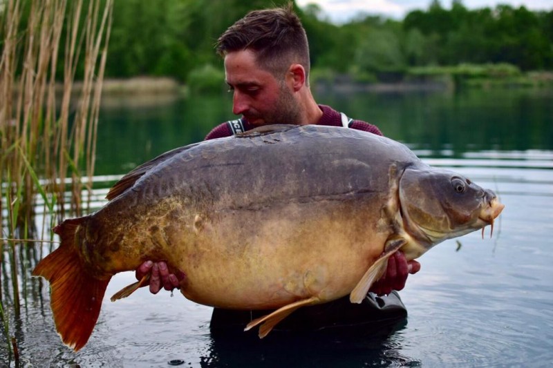 Our French carp lake with 80lb carp.