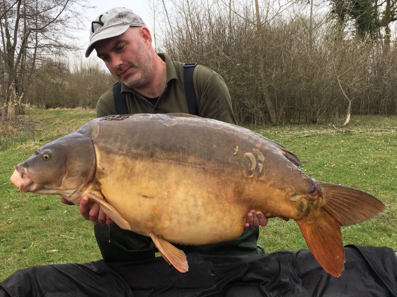 Our French carp lake with 80lb carp.
