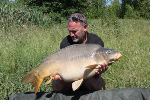 Our French carp lake with 80lb carp.