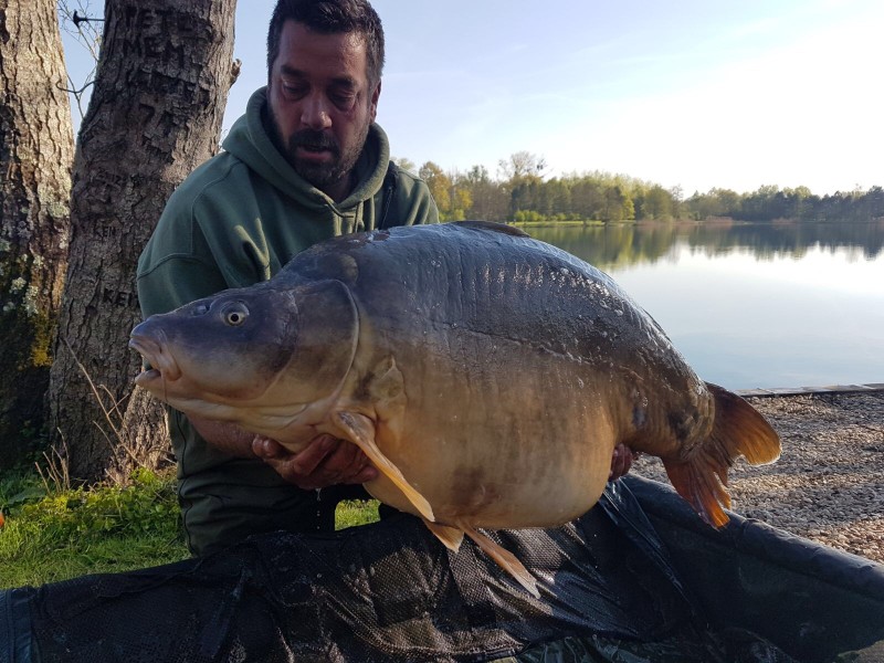 Our French carp lake with 80lb carp.