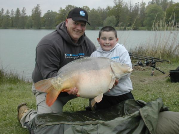 Our French carp lake with 80lb carp.